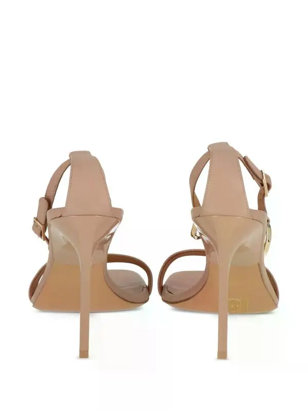 Off-White Accent-detail Leather Stiletto Sandals - Neutrals