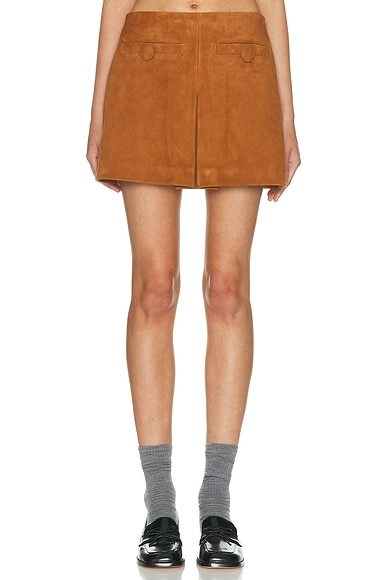 Marc Jacobs Suede Box Pleat Mini Skirt
