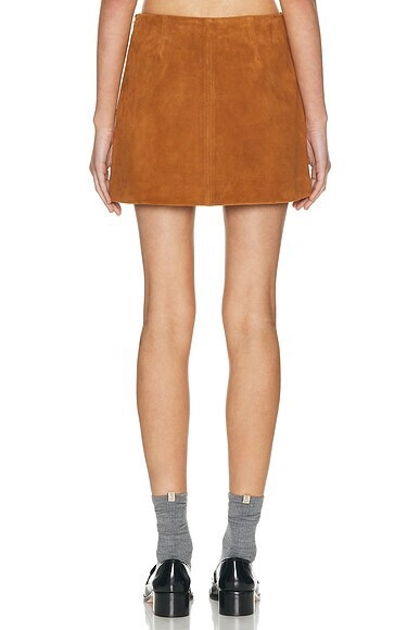 Marc Jacobs Suede Box Pleat Mini Skirt