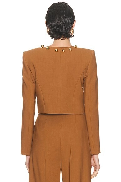 Carolina Herrera Collarless Cropped Jacket