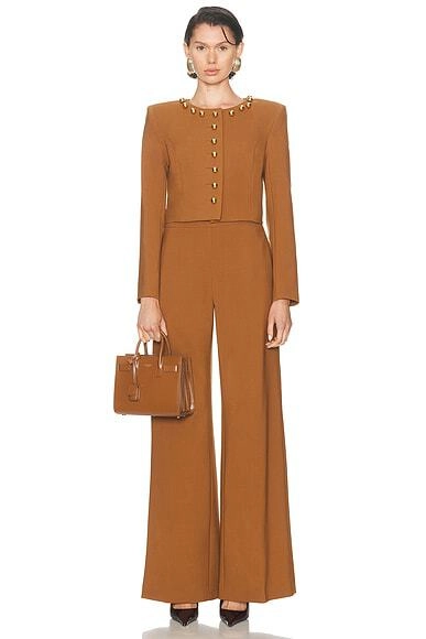 Carolina Herrera Collarless Cropped Jacket