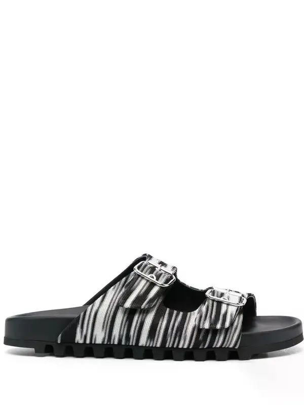Missoni Double-buckle Knitted Slides - Black