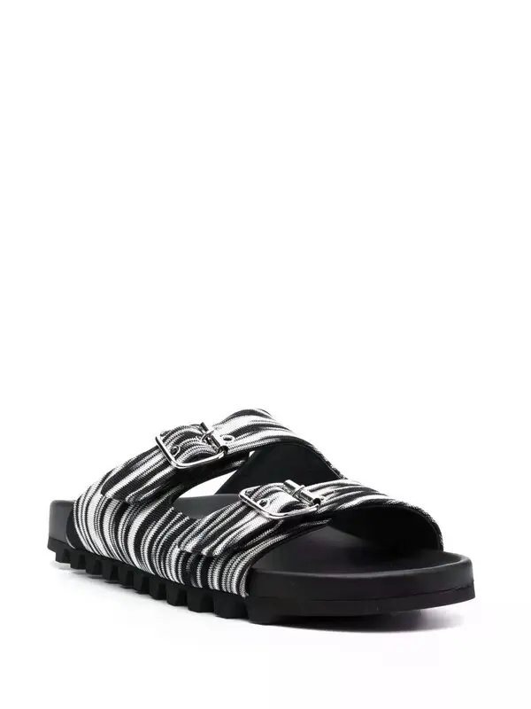 Missoni Double-buckle Knitted Slides - Black