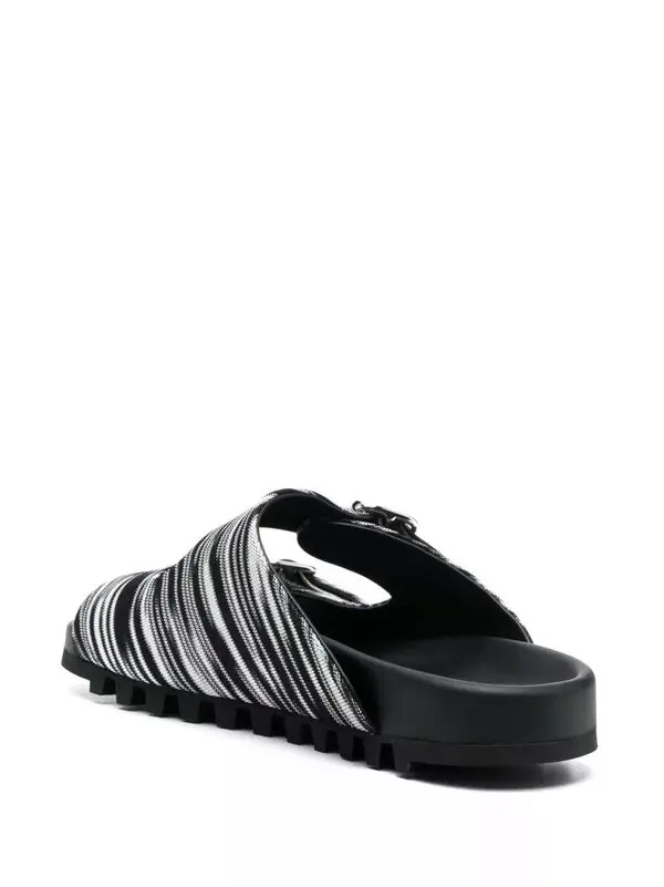 Missoni Double-buckle Knitted Slides - Black