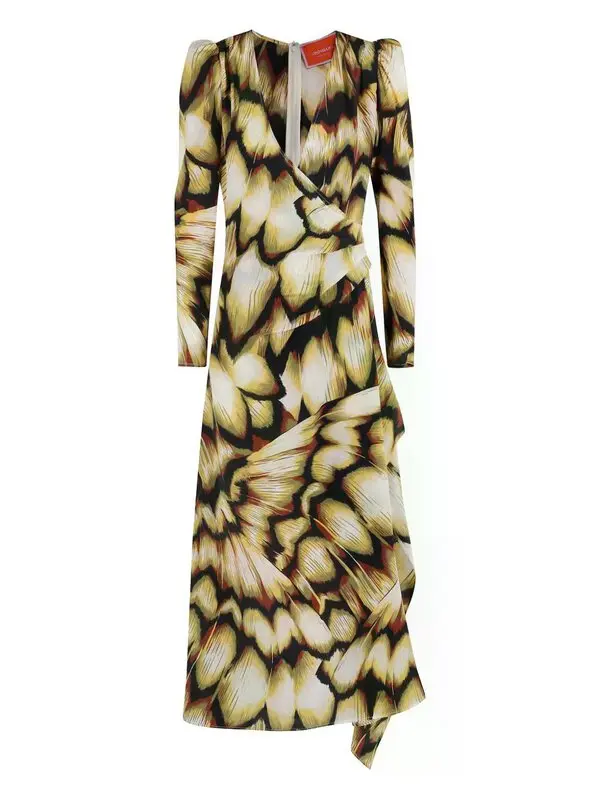La DoubleJ Monarch Abstract-print Maxi Dress - Neutrals