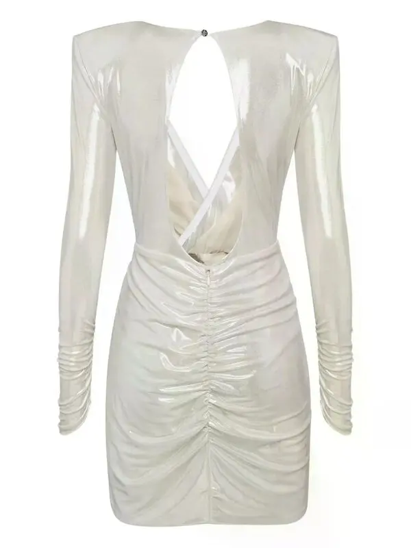 Philipp Plein Skull Detail Draped Mini Dress