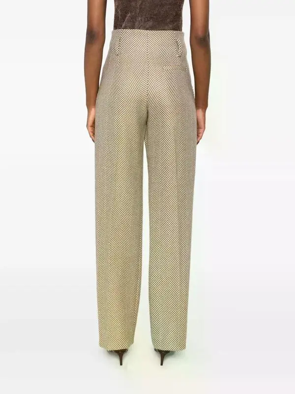 FORTE_FORTE Herringbone Pleated Trousers