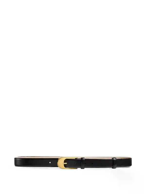 Khaite Dome Buckle Leather Belt - Black