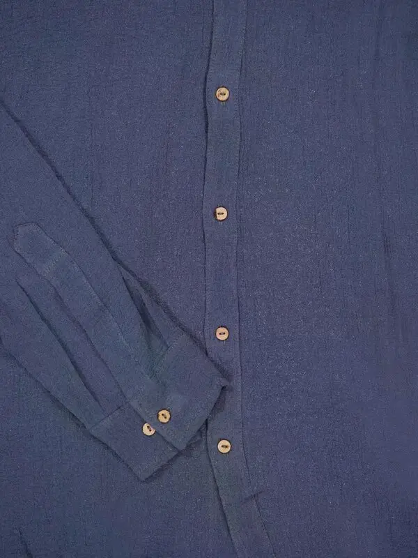 Spiritum Tulum Button-down Cotton-gauze Shirt - Blue