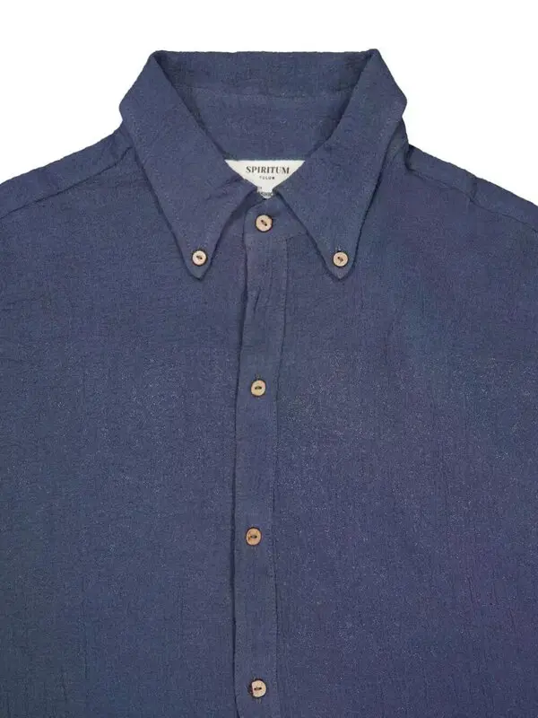 Spiritum Tulum Button-down Cotton-gauze Shirt - Blue