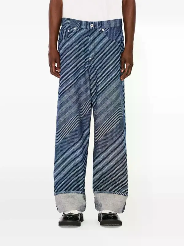 Kenzo Diagonal Stripe Cotton Trousers