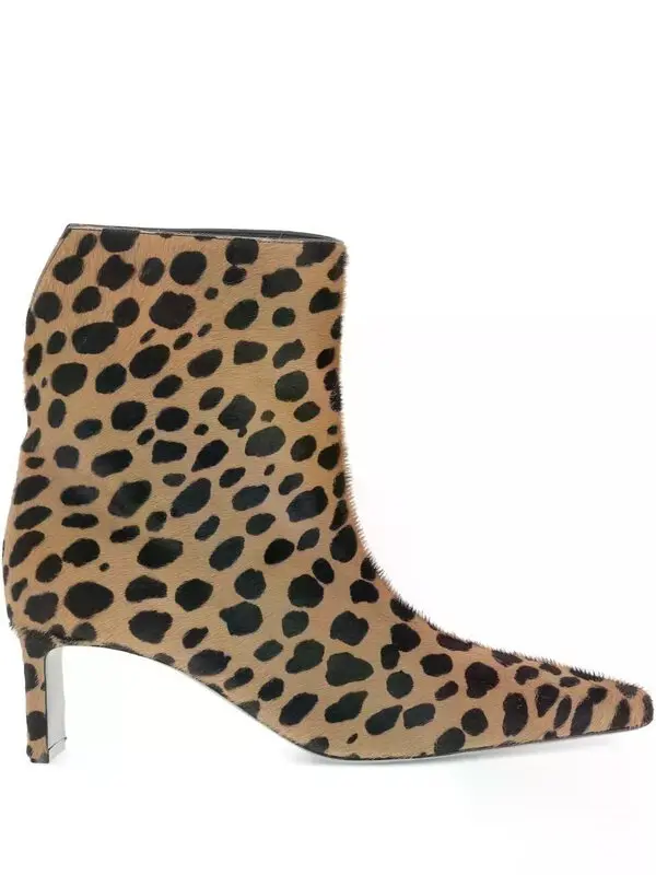 Khaite 55mm Leopard-print Ankle Boots - Brown