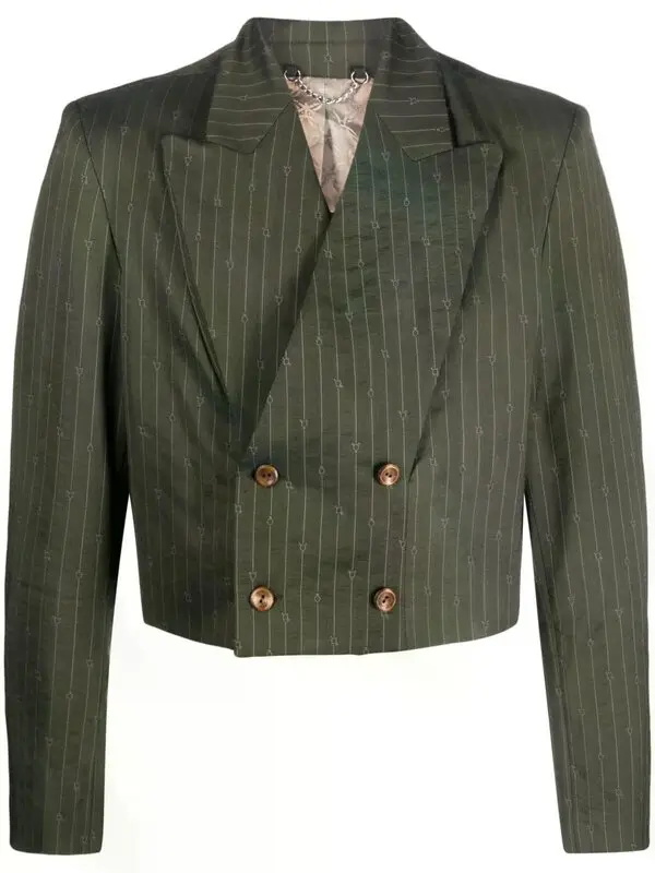 CHARLES JEFFREY Pinstripe Cropped Blazer