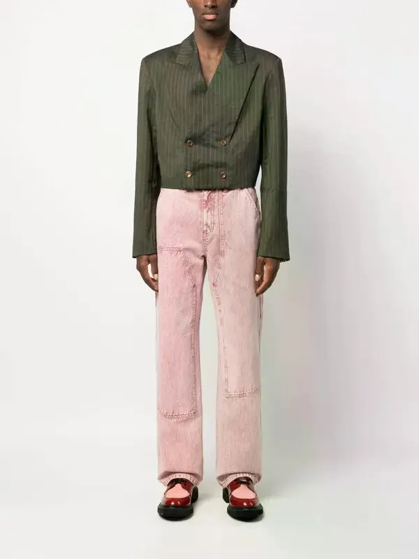 CHARLES JEFFREY Pinstripe Cropped Blazer