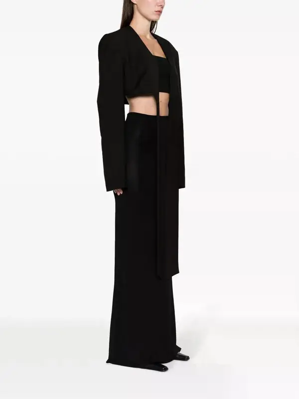 ANDREĀDAMO Cropped Jacket With Draped Straps