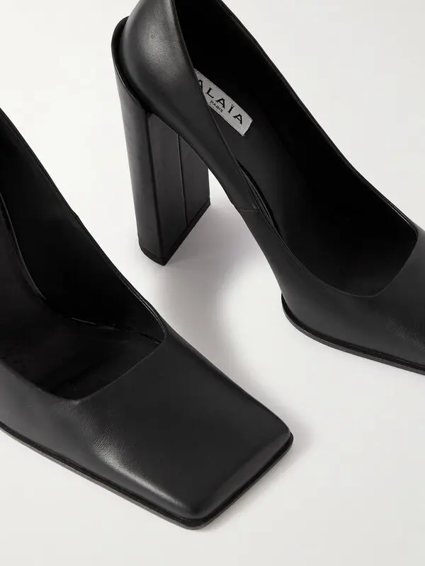 Alaïa Calf Hair 90mm Block Heel Pumps - Black