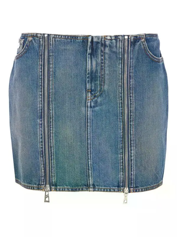 JEAN PAUL GAULTIER Zip-detail Denim Mini Skirt - Blue