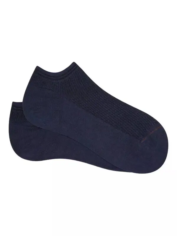 Zegna Ribbed Low Cut Socks - Blue