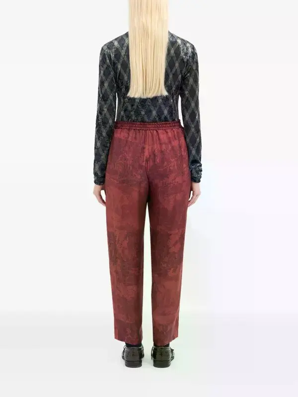 PIERRE-LOUIS MASCIA Landscape Print Silk Trousers