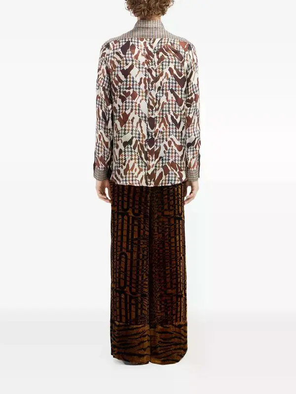 PIERRE-LOUIS MASCIA Houndstooth-print Silk Shirt