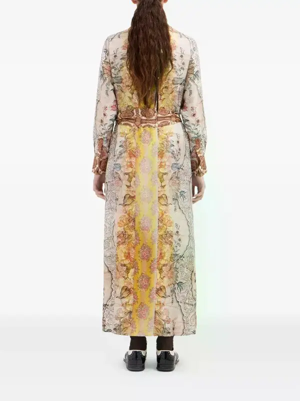 PIERRE-LOUIS MASCIA Floral-print Maxi Shirt Dress - Neutrals