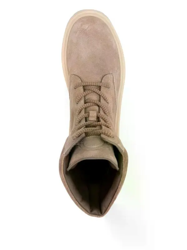 Moncler Aurea Suede Lace-up Platform Boots