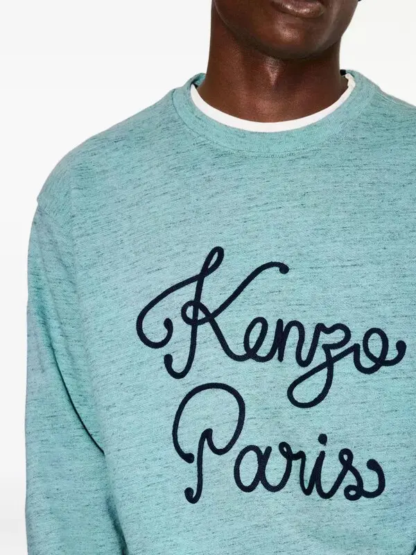 Kenzo Paris Chainstitch-embroidered Logo Sweatshirt