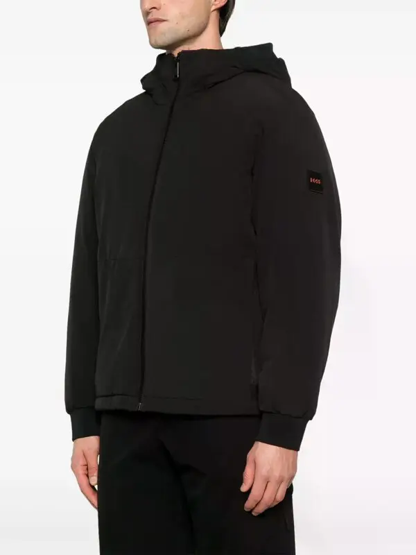 BOSS Padded Hooded Jacket With Zip Fastening