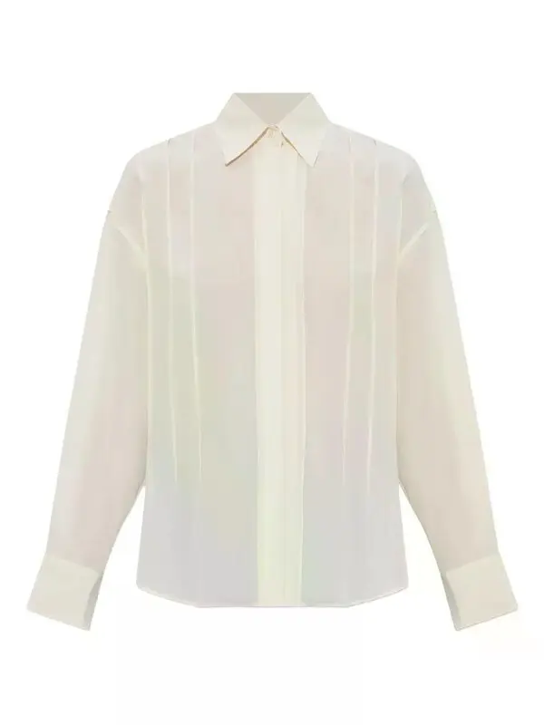 Victoria Beckham Pleated Silk Shirt