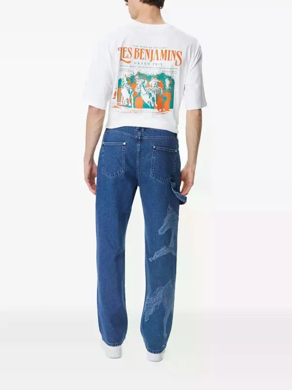 LES BENJAMINS Horse Print Denim Jeans