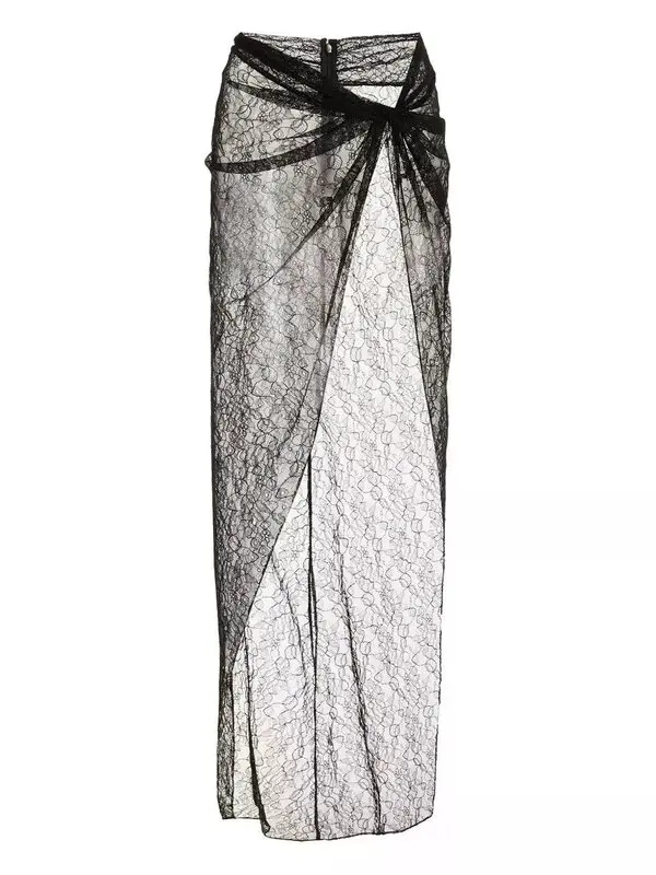 LAQUAN SMITH Lace Wrap Cover-up - Black