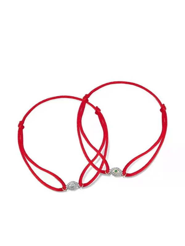 Mateo 14k White Gold Diamond Evil Eye Bracelet