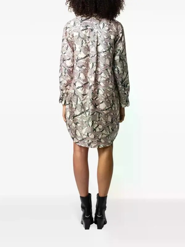 Zadig&Voltaire Rais Dress Animal Print Silk Shirt Dress