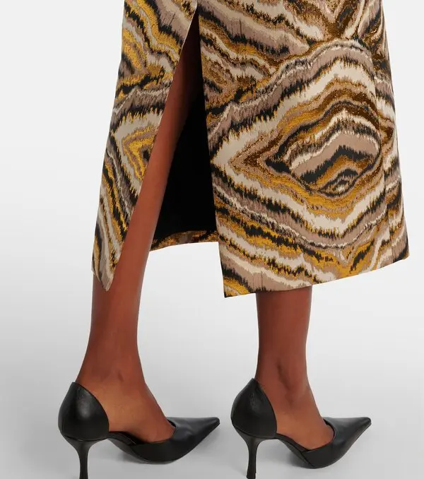 MARKARIAN Gloria Off-shoulder Jacquard Midi Dress