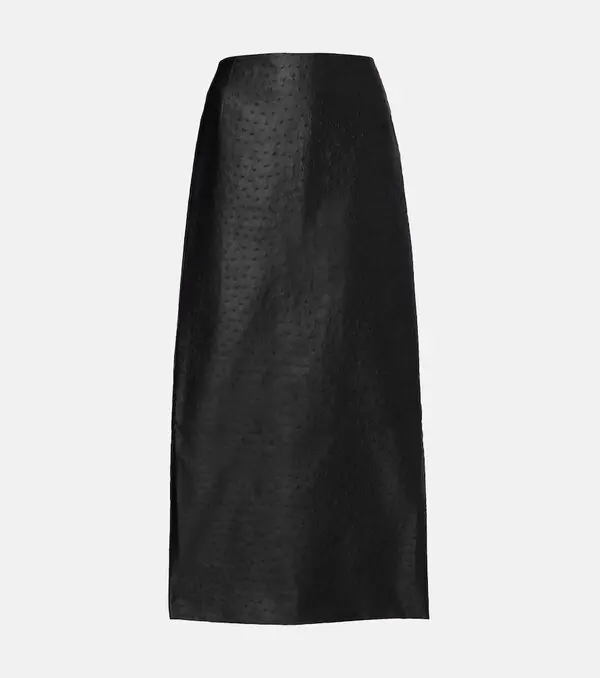 RÓHE Embossed High-rise Midi Skirt - Black