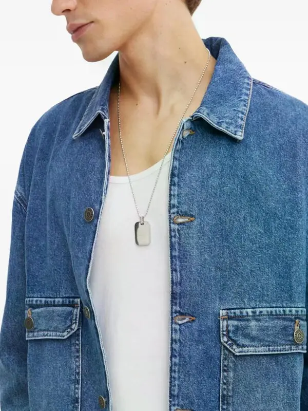 Desigual Cotton Denim Jacket With Button Fastening And Flap Pockets