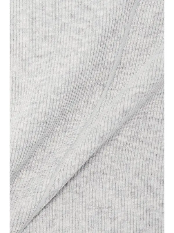 SKIMS Cotton Collection Ribbed Cotton-blend Jersey Boxer Shorts - Gray