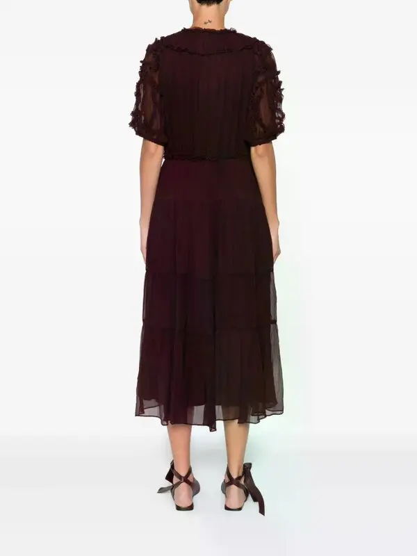 Ulla Johnson Ruffled Neckline Tiered Dress