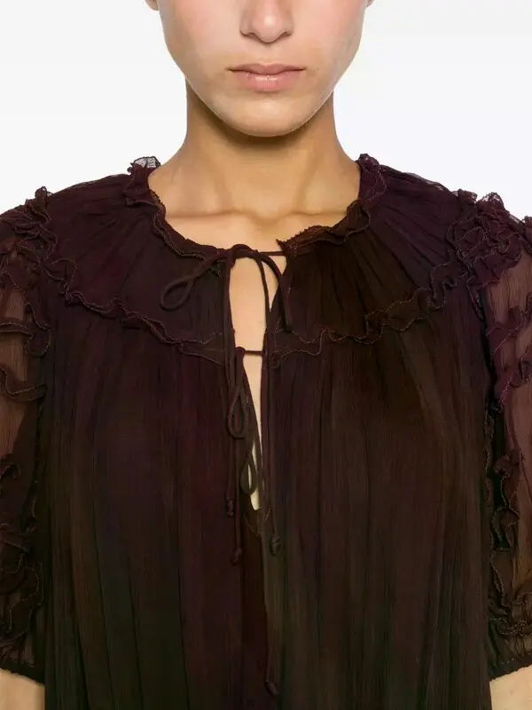 Ulla Johnson Ruffled Neckline Tiered Dress