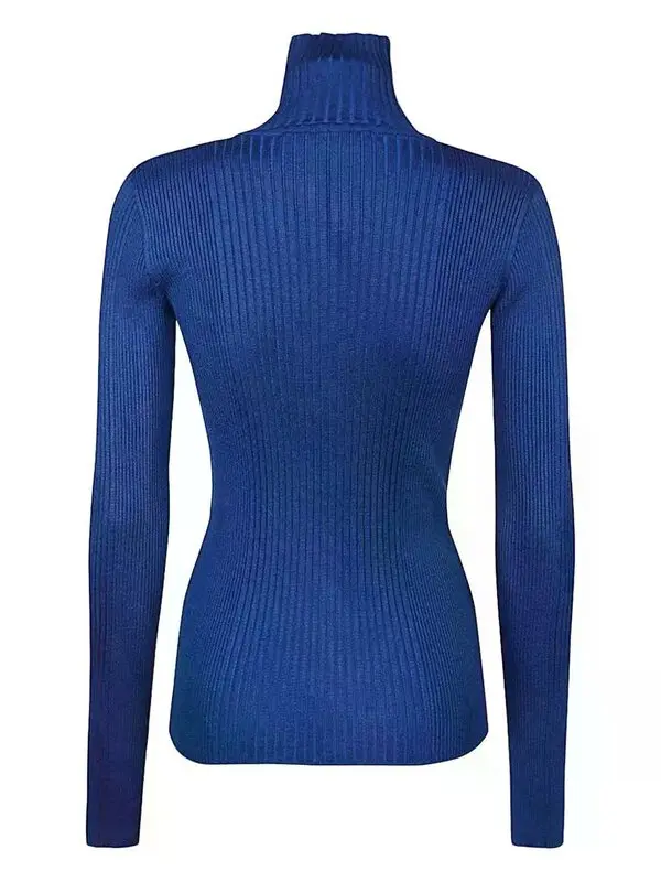 BARROW Ribbed High-neck Zip-front Cardigan