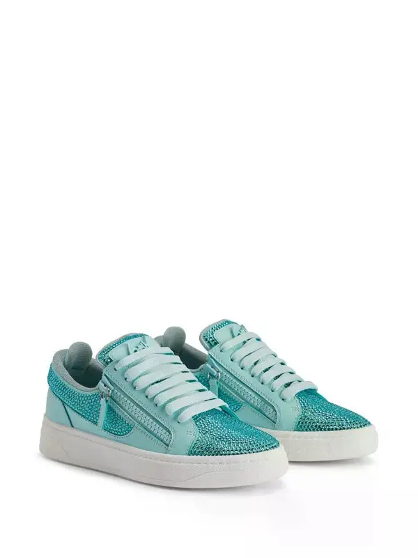 GIUSEPPE ZANOTTI Embellished Leather Sneakers