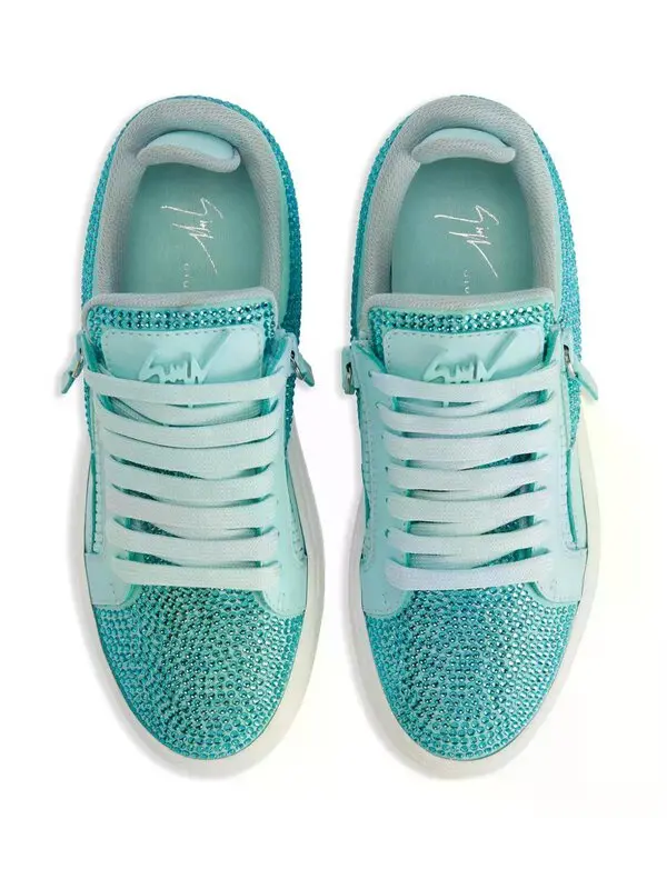 GIUSEPPE ZANOTTI Embellished Leather Sneakers