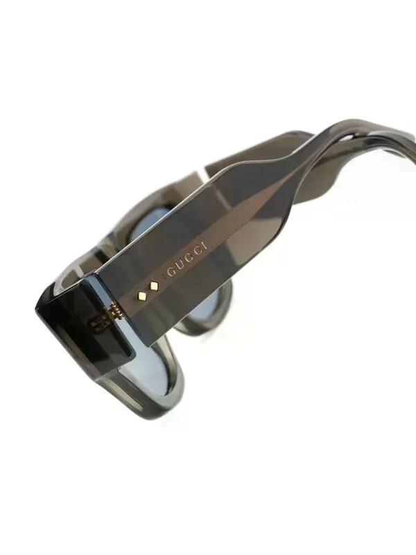 Gucci Engraved Square Frame Sunglasses - Grey