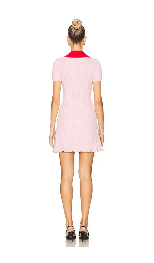 SELF-PORTRAIT Contrast Collar Knit Mini Dress
