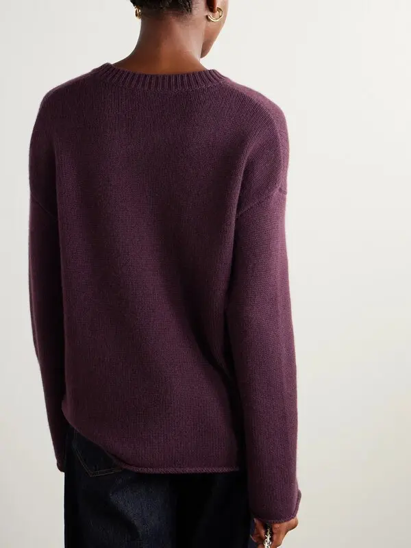LISA YANG Kristy Cashmere Sweater - Burgundy
