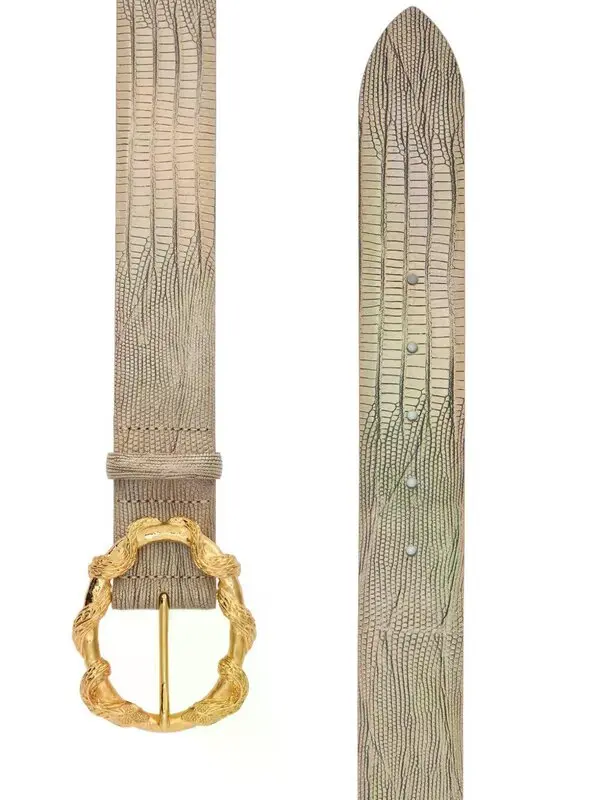 Roberto Cavalli Cobra Buckle Belt - Neutrals