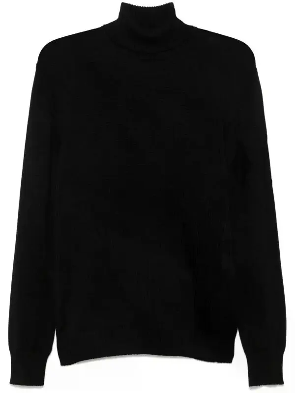 BALLANTYNE Wool Knitted Roll Neck Sweater - Black