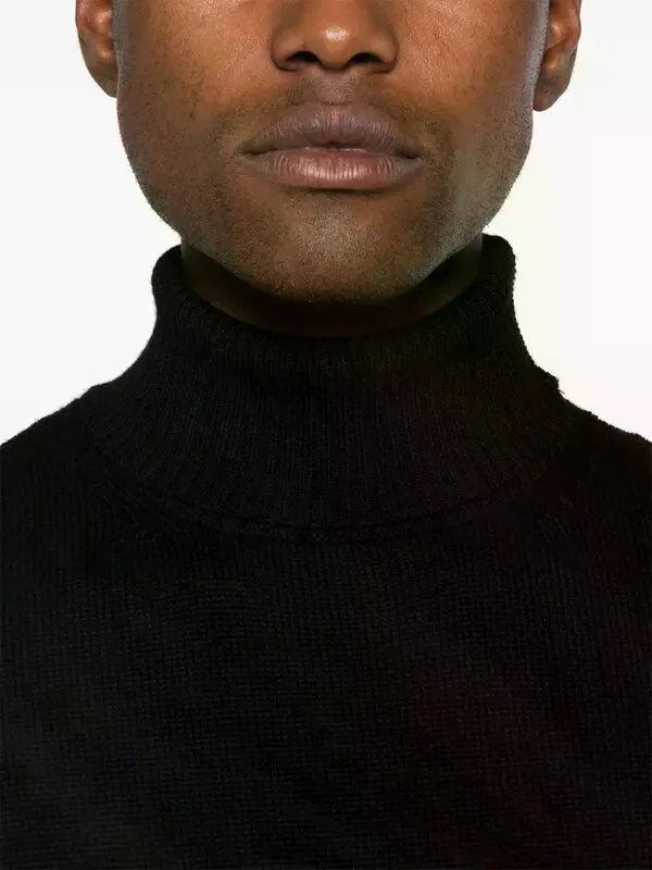 BALLANTYNE Wool Knitted Roll Neck Sweater - Black