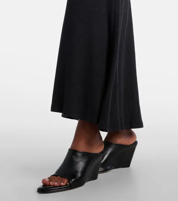 Staud Vanya Turtleneck Maxi Dress In Charcoal - Grey