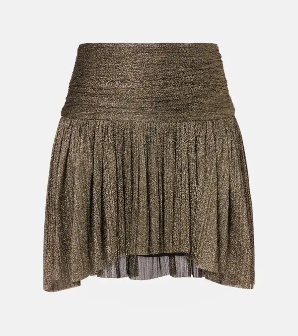 Isabel Marant Étoile Eloise Asymmetric Embellished Miniskirt - Gold